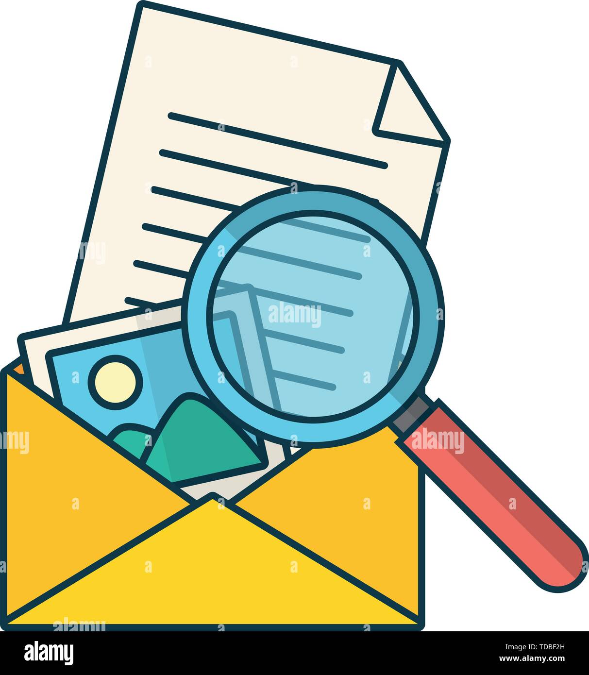 Email open magnifying glass hi-res stock photography and images - Alamy