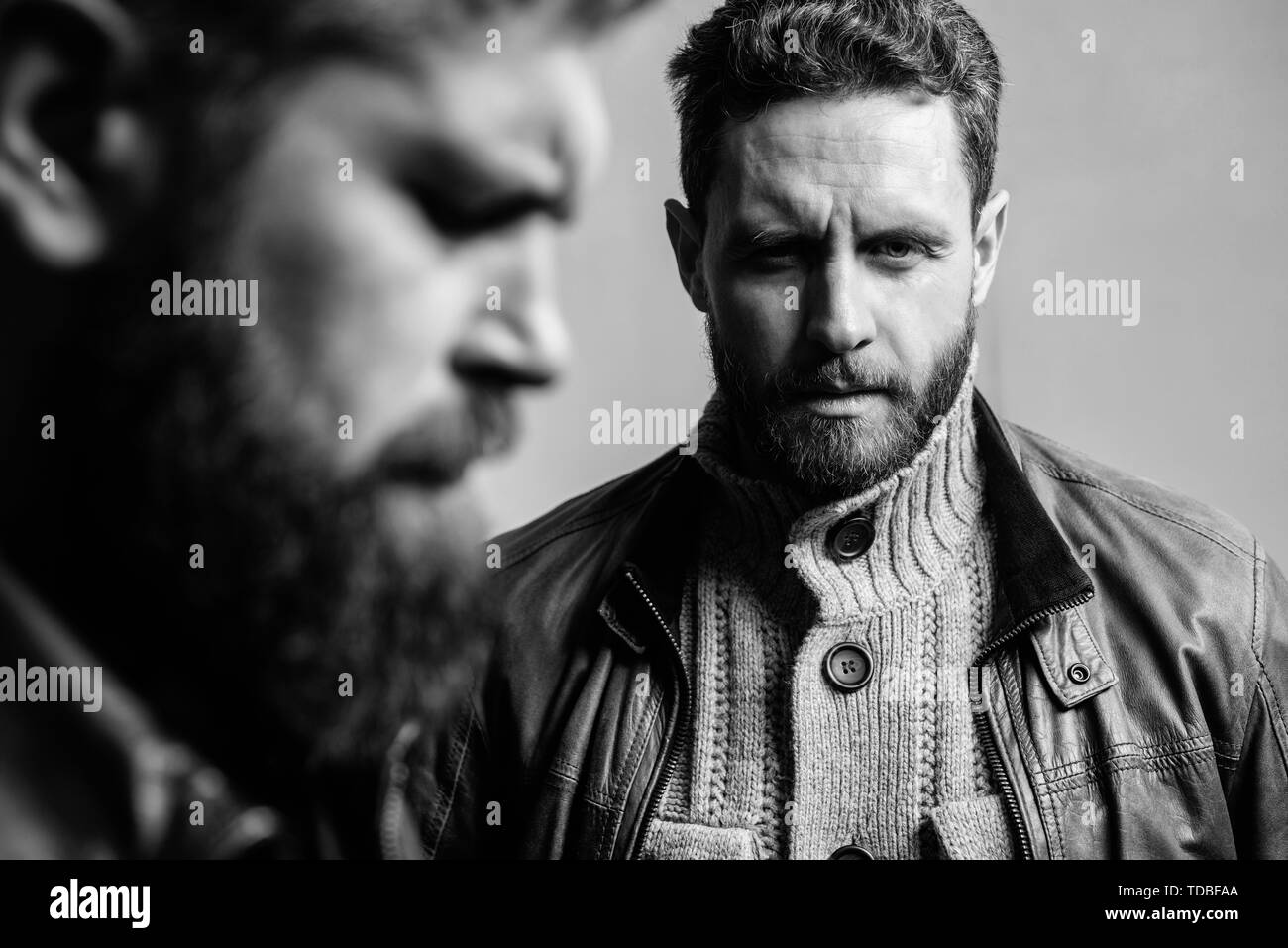Barber beard grooming tips Black and White Stock Photos & Images - Alamy