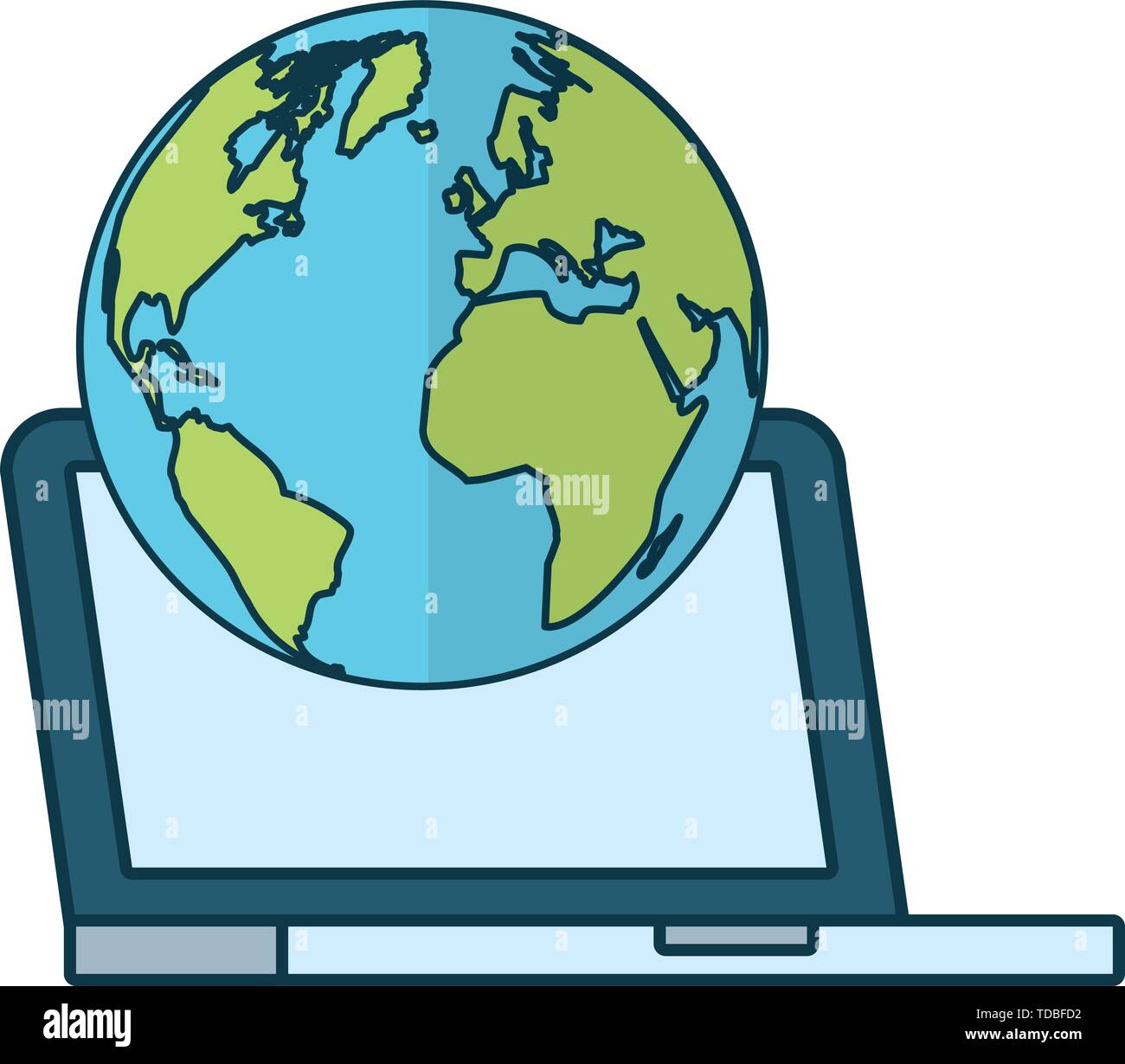 laptop computer world on white background Stock Vector Image & Art - Alamy