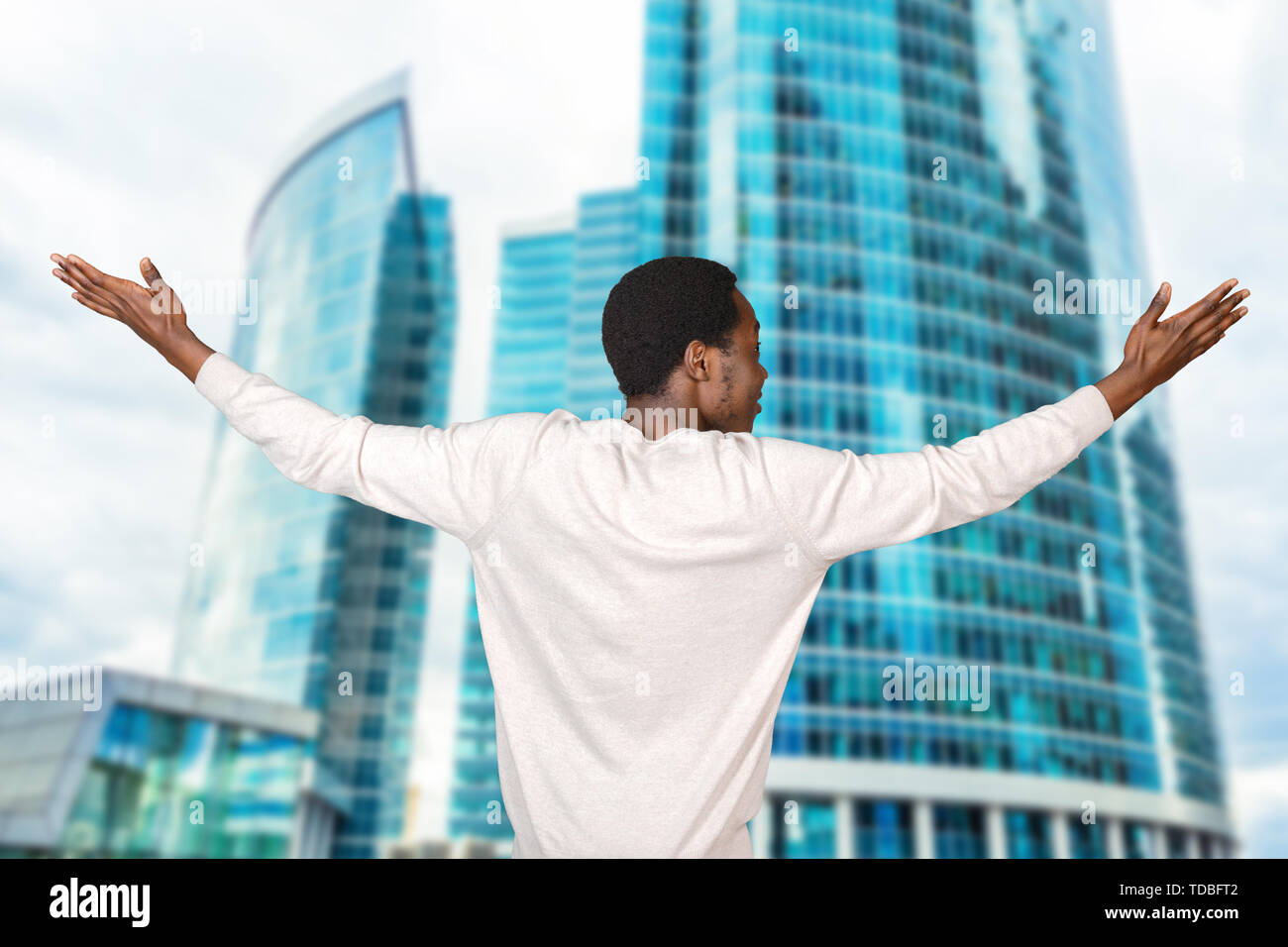 Back view of african man Stock Photo - Alamy