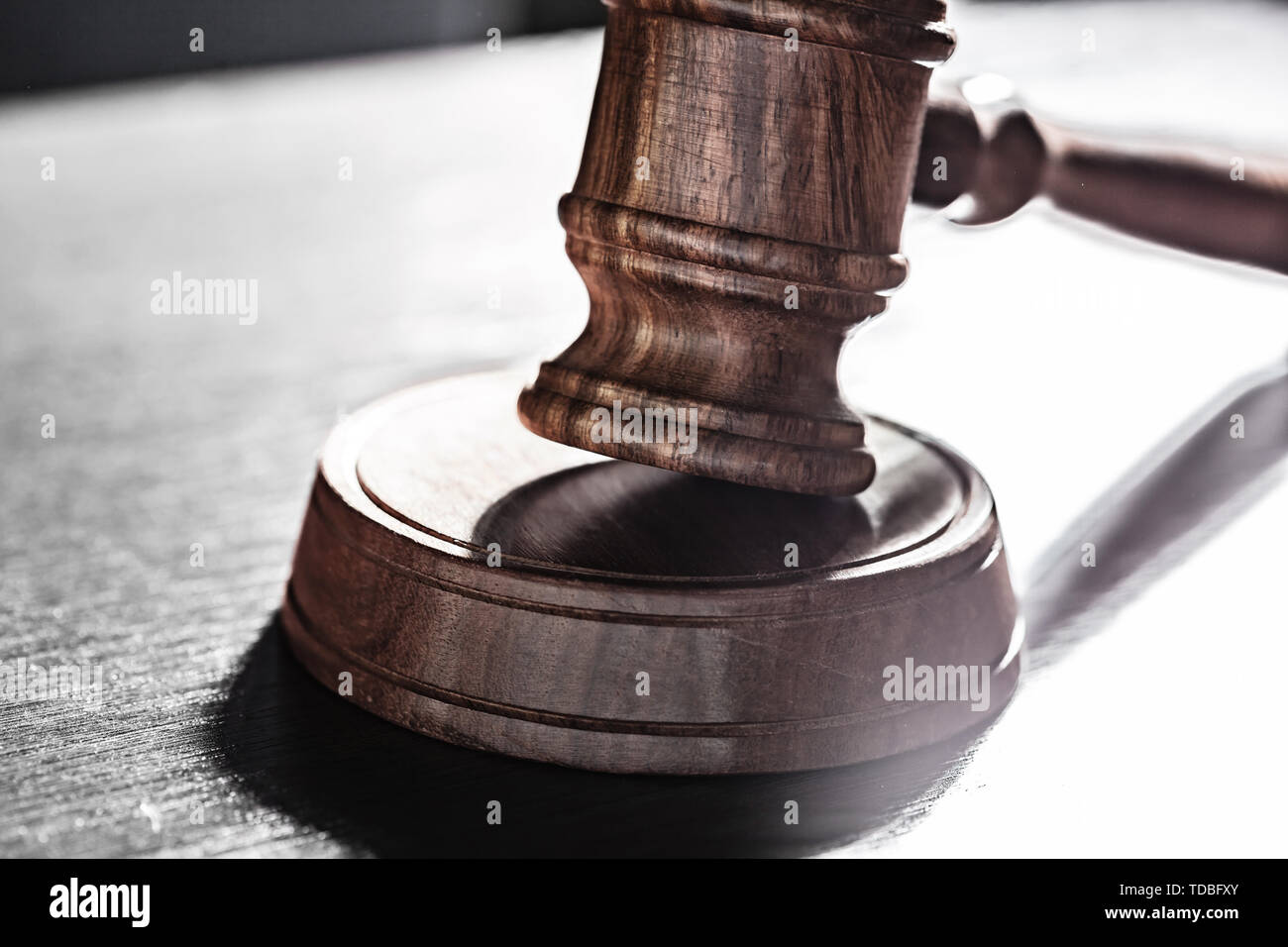 Judge's Gavel over black background Stock Photo - Alamy