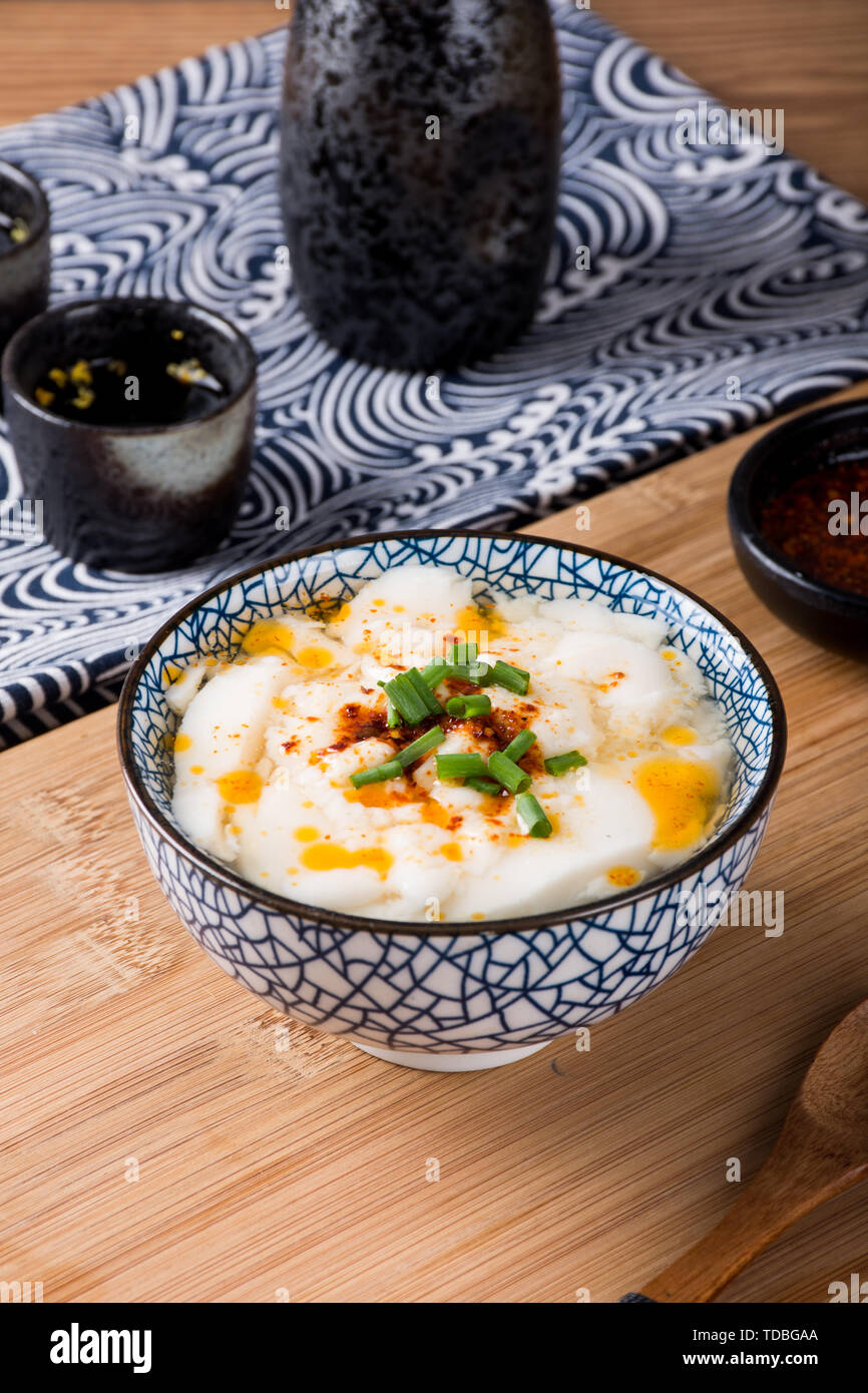 Tofu brain famous traditional snacks, also known as tofu flowers, bean ...