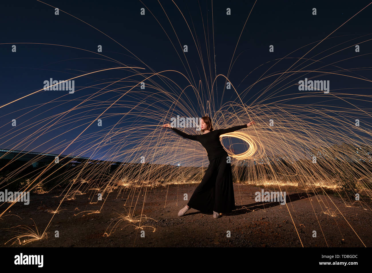 Night dancers light photography Stock Photo - Alamy