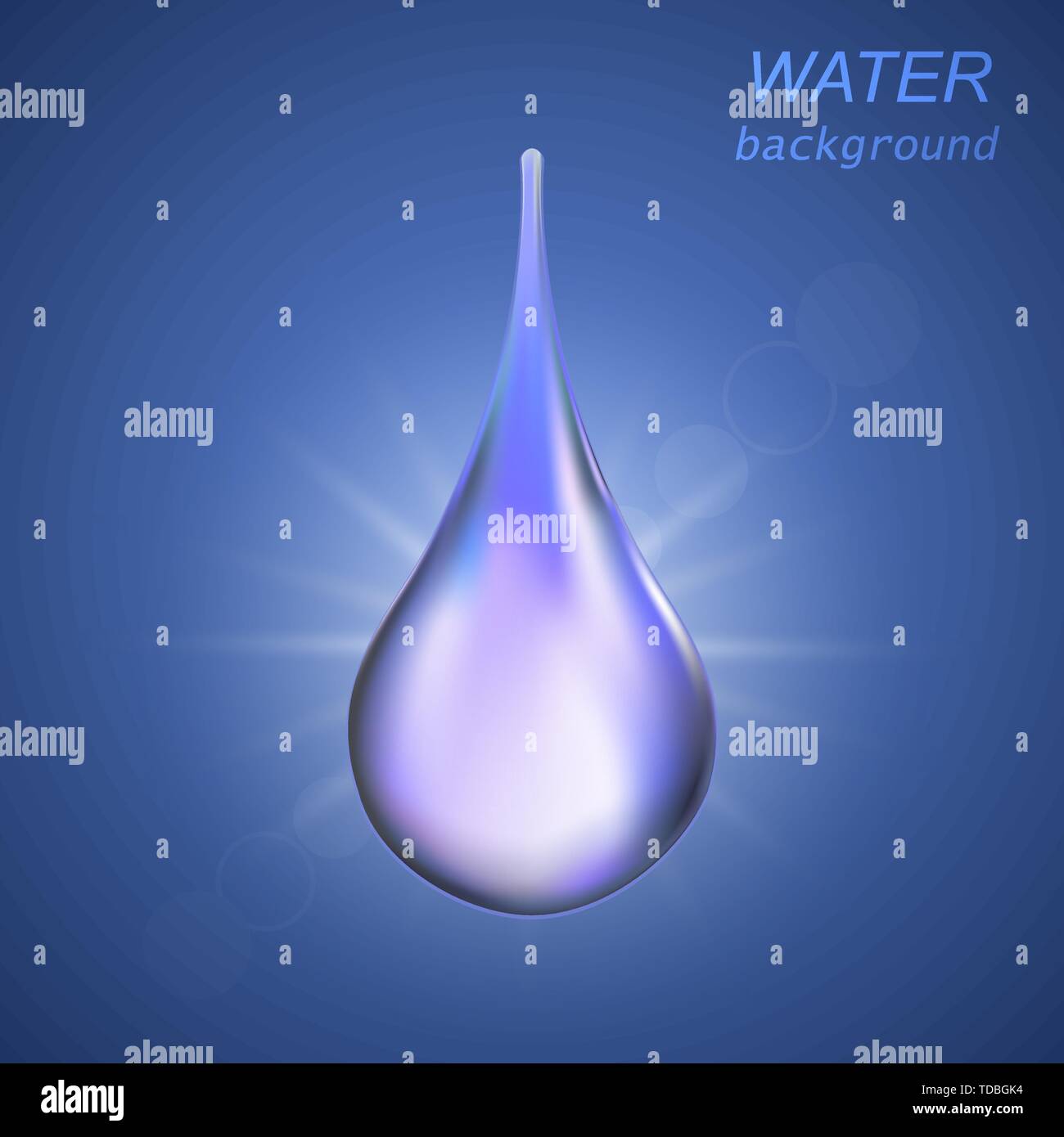 Cosmetic background with blue water drop . Template for your design ...