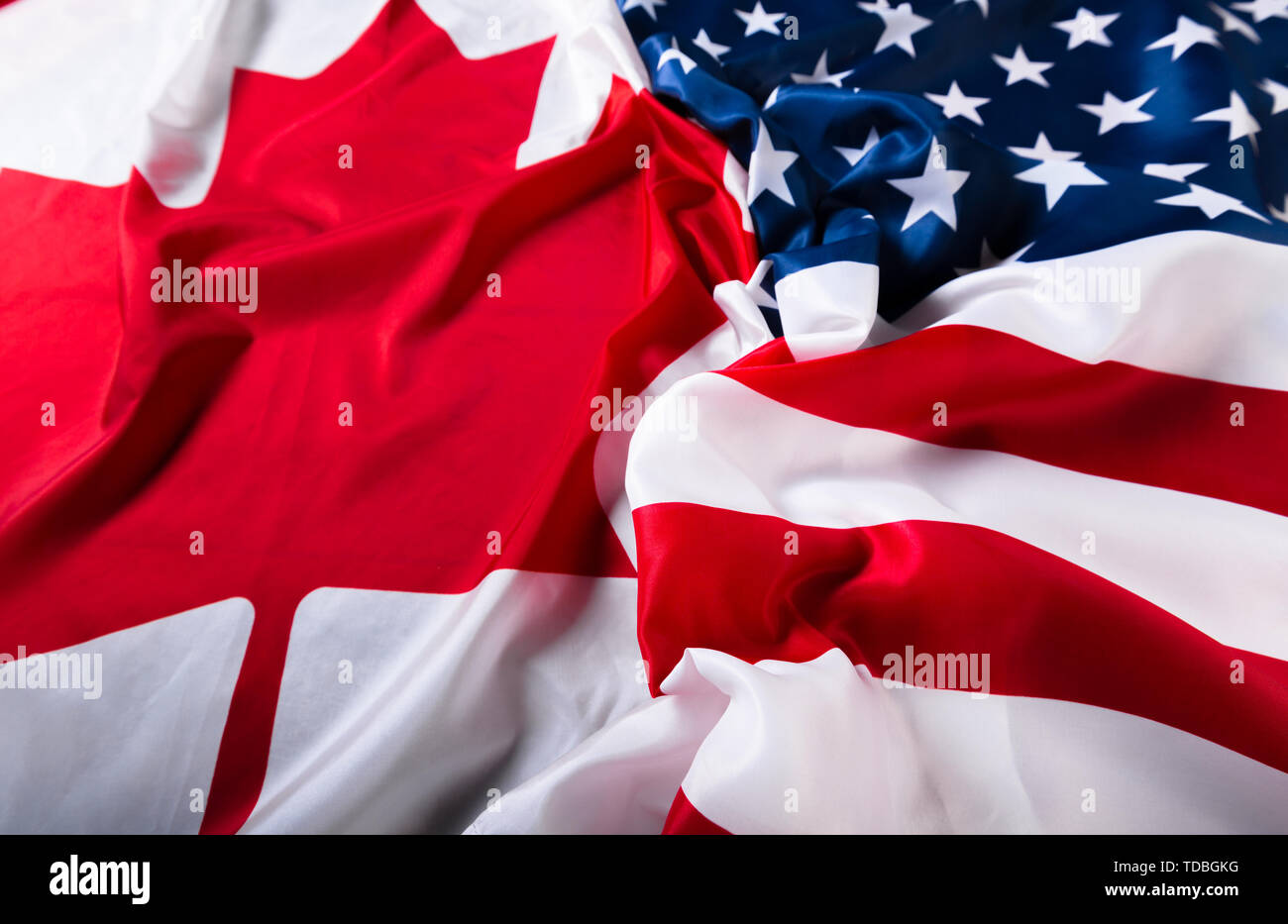 American and Canadian flags together Stock Photo - Alamy