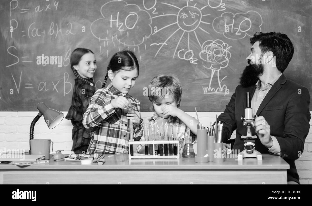 Science is always the solution. Observe reaction. School chemistry ...