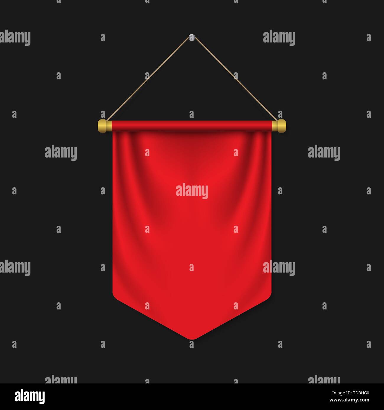 Empty 3D Pennant template. Blank flag. Realistic vector illustration Stock Vector Image & Art ...