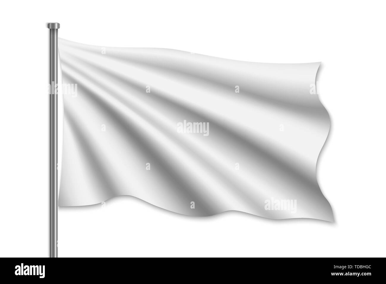 Waving blank flag on flagpole. Template for poster design Stock Vector ...