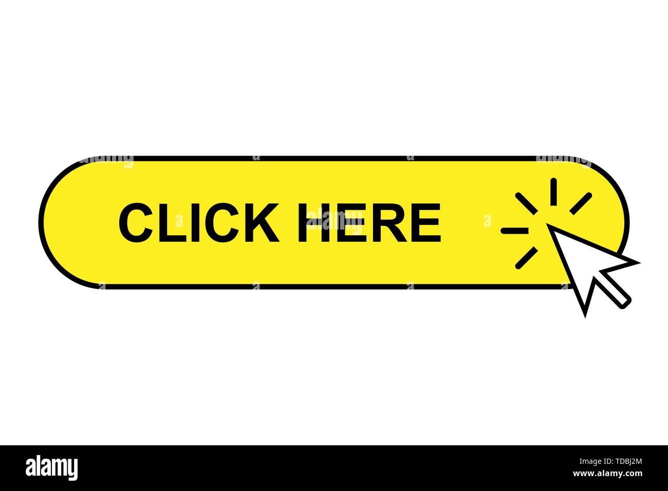 Click here button with cursor icon . Template for your design Stock ...
