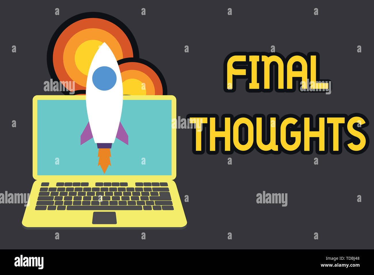 Text sign showing Final Thoughts. Business photo text the conclusion or ...