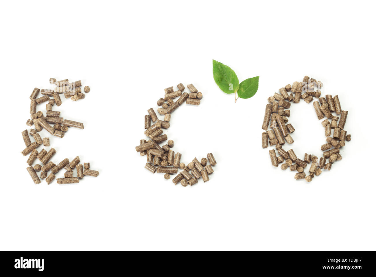eco fonts written with wood pellets Stock Photo - Alamy