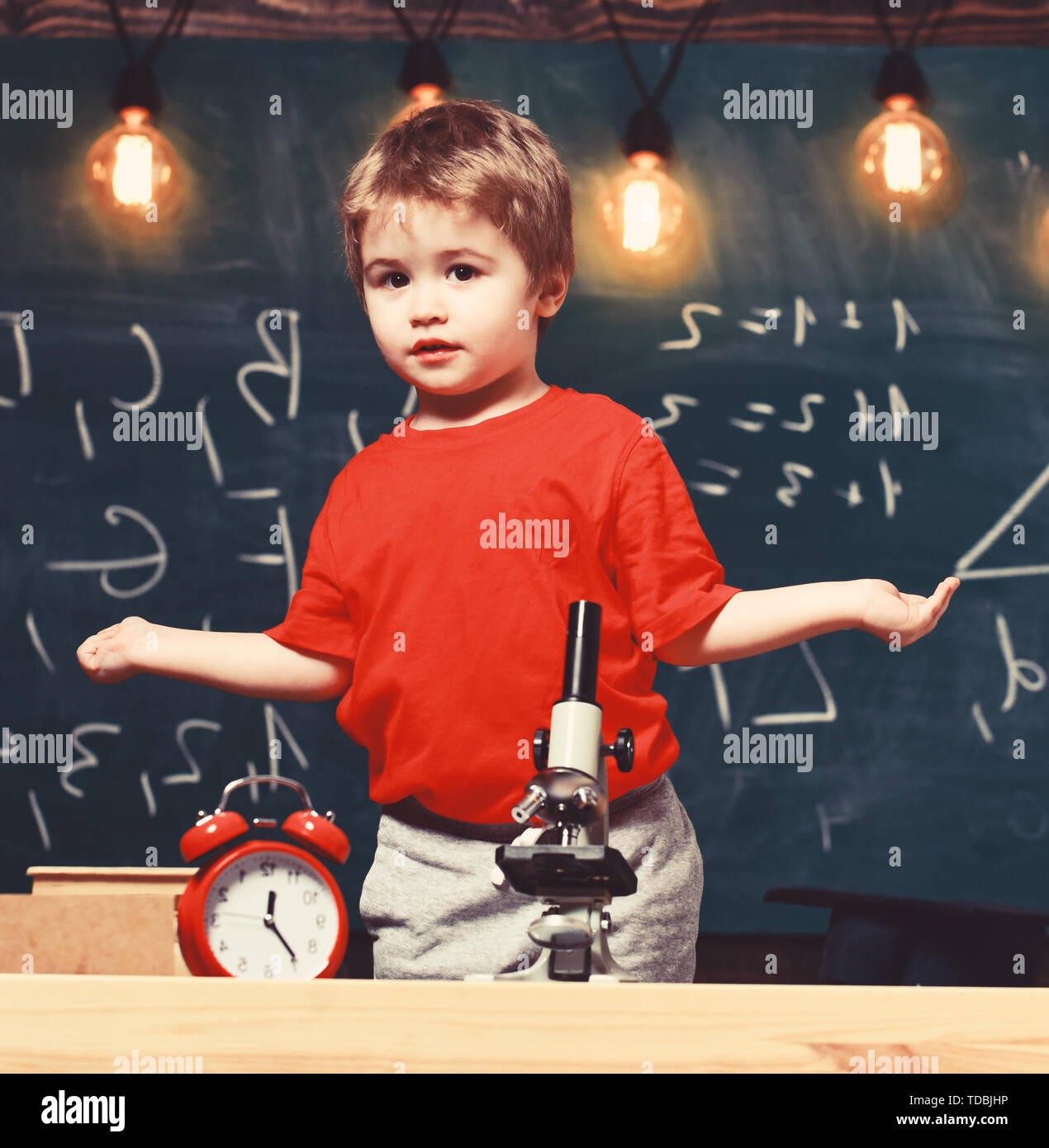 First former confused with studying, learning, education. Child with ...