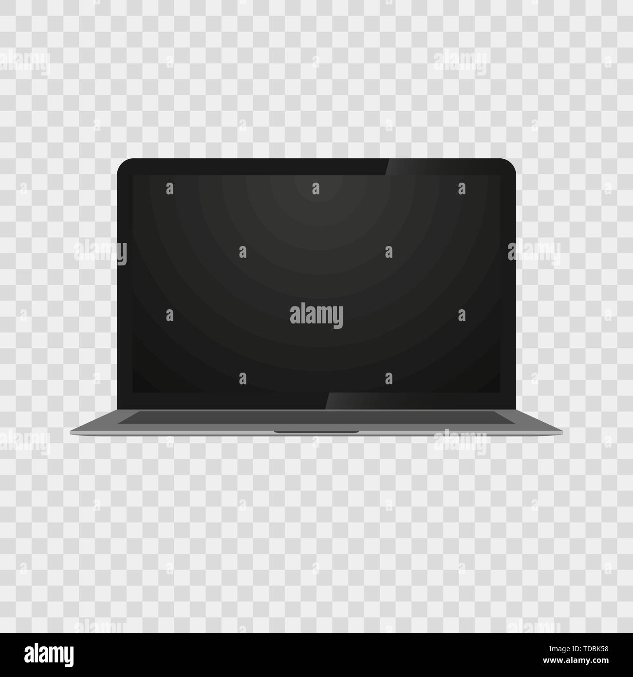 Realistic laptop computer with black screen. Vector Stock Vector Image ...