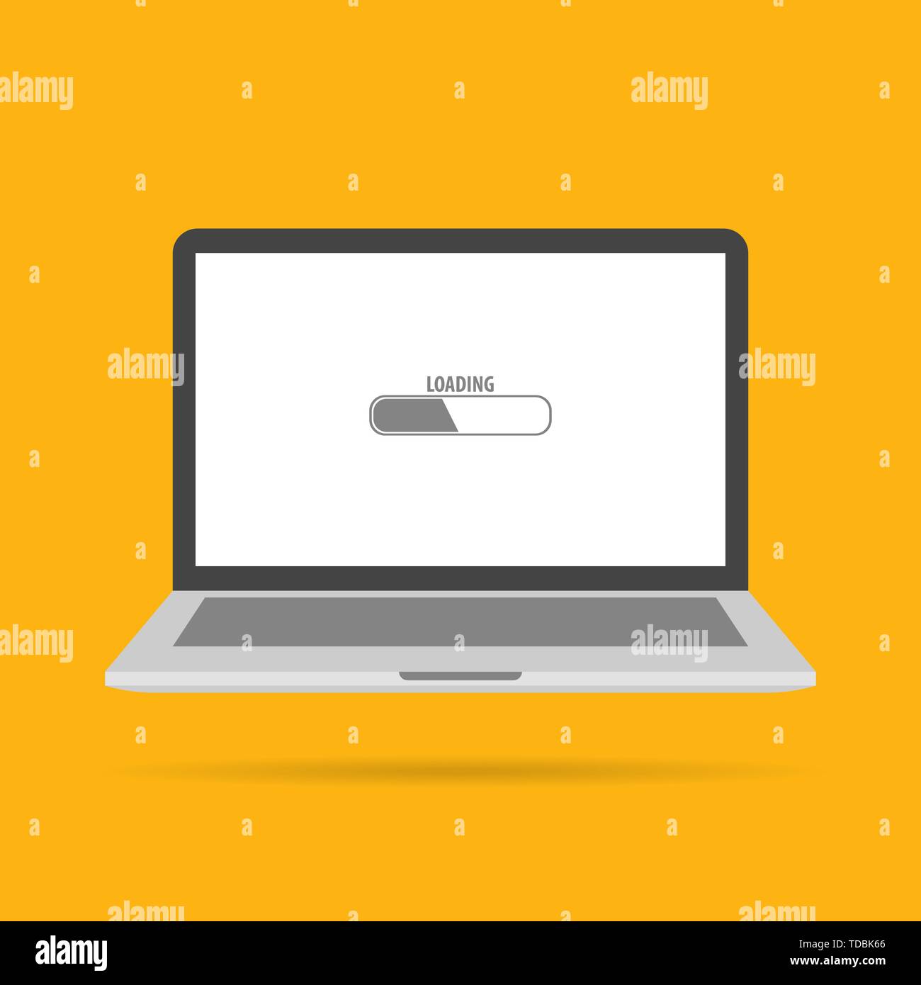 Loading bar in laptop icon with shadow Stock Vector Image & Art - Alamy