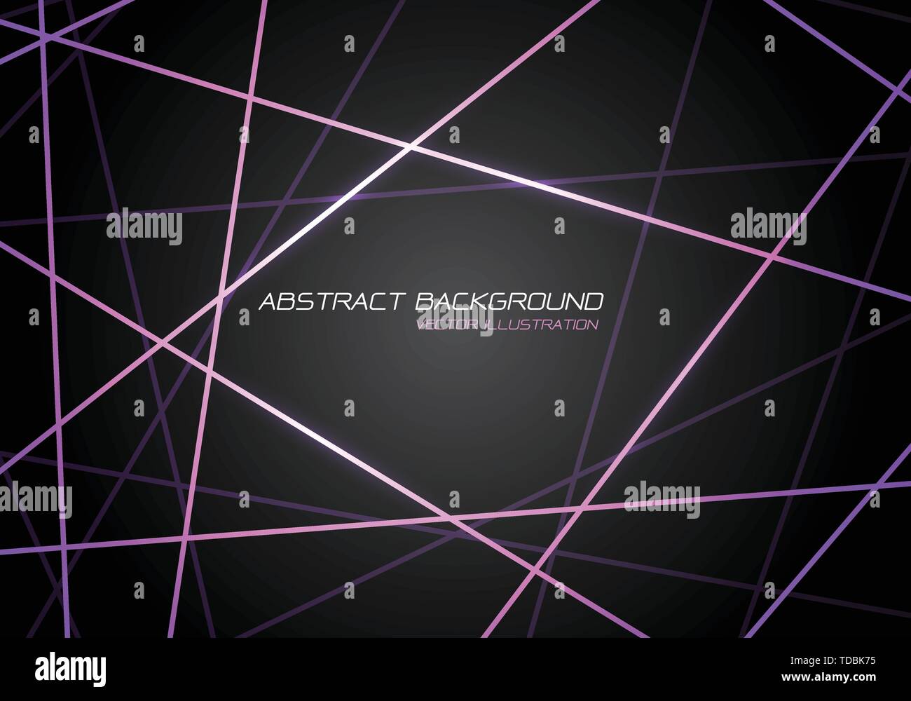 Abstract violet line light laser cross overlap on dark grey design ...