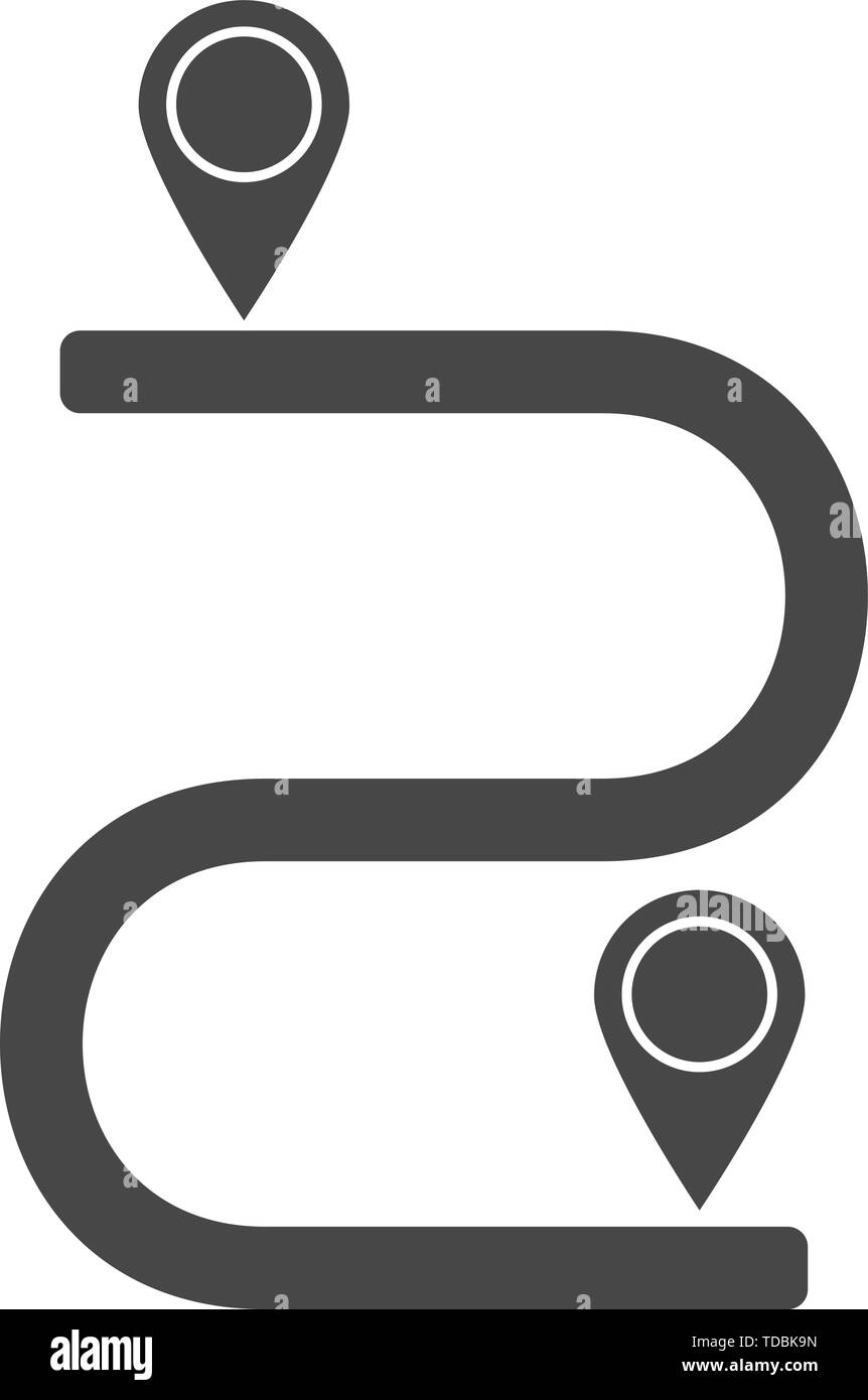 Navigation way with pointers. Vector eps10 icon Stock Vector Image & Art - Alamy