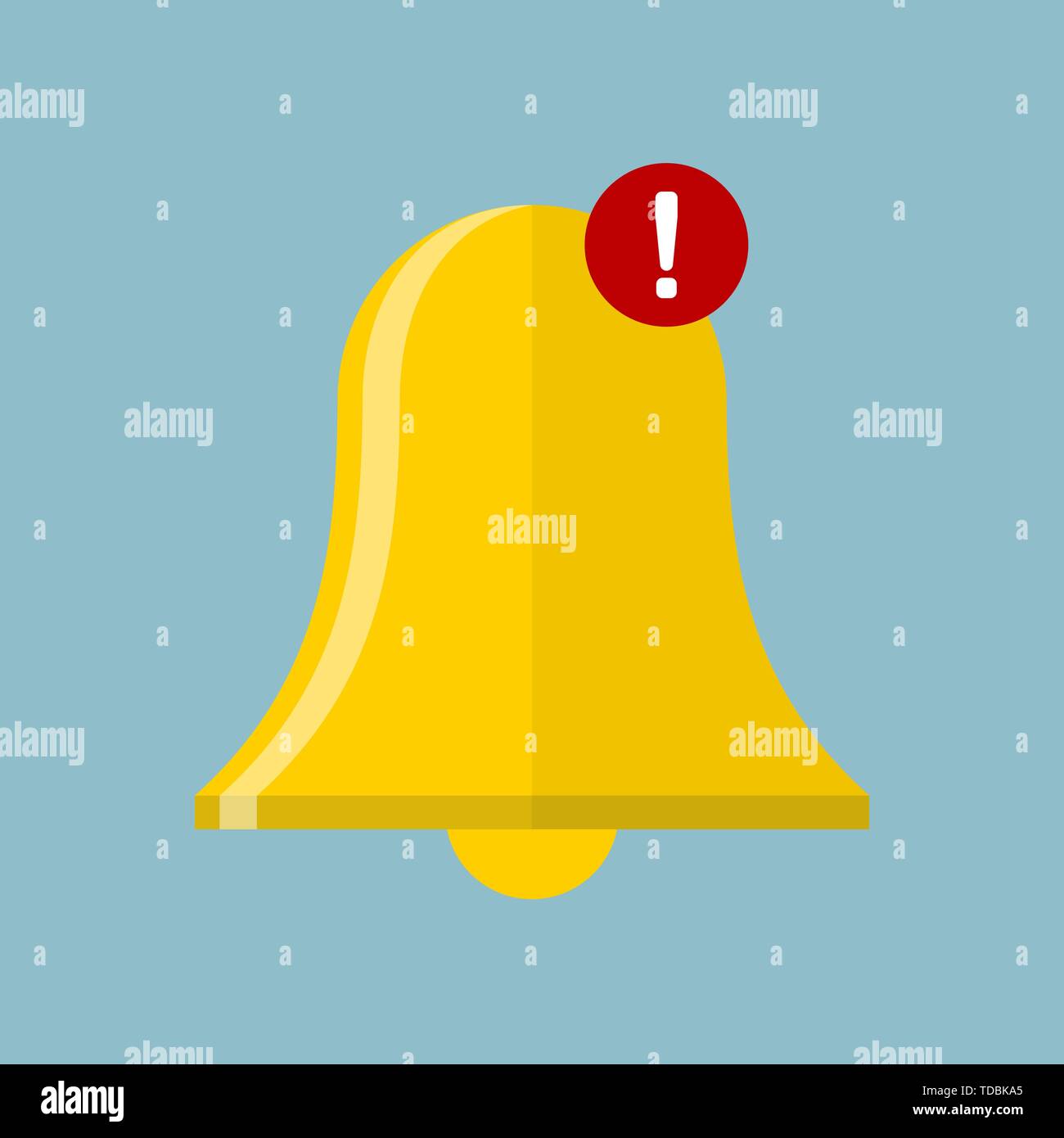 Notification with message. Flat style. Vector illustration Stock Vector ...