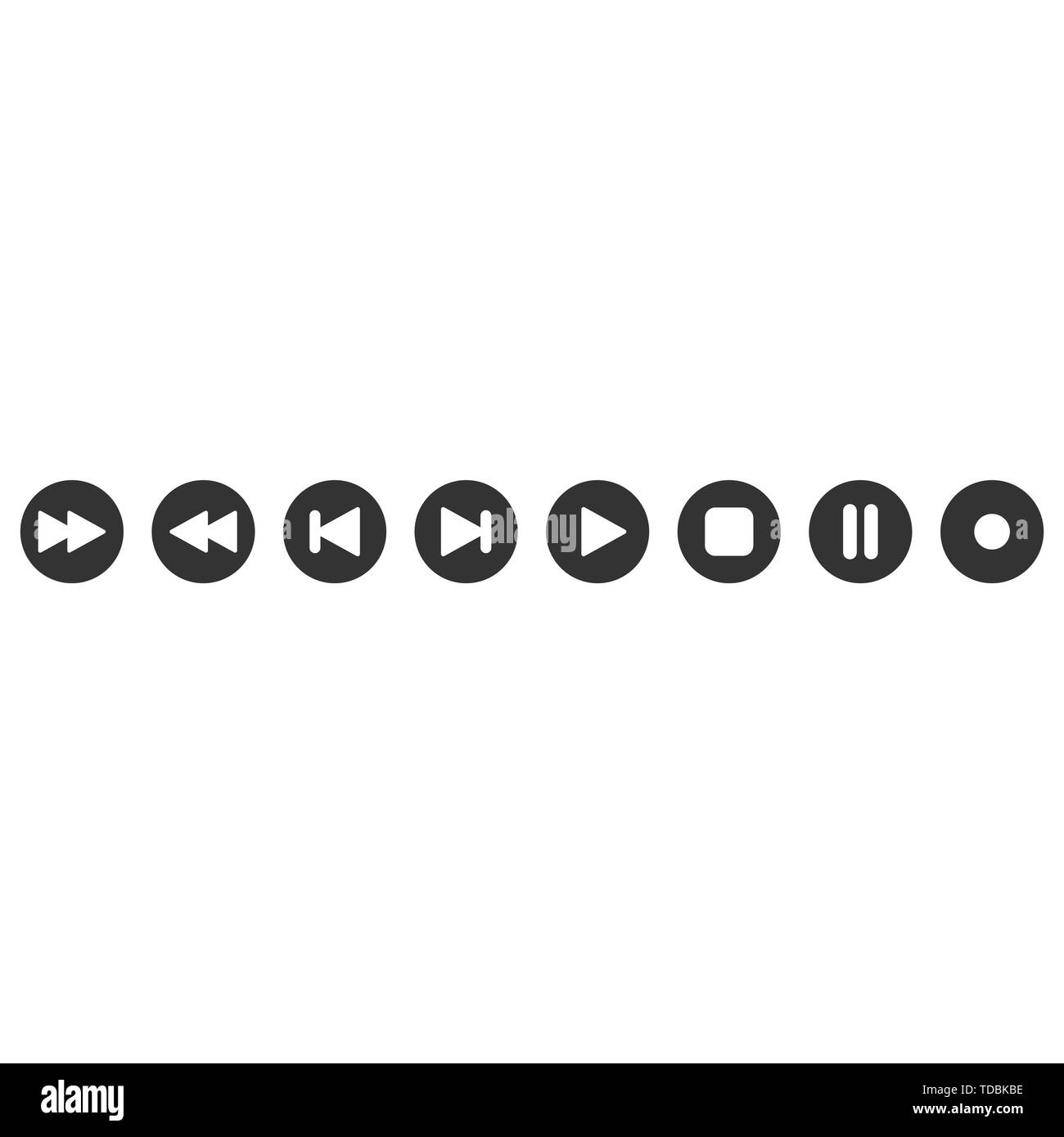 Media player buttons set on white background Stock Vector Image & Art ...
