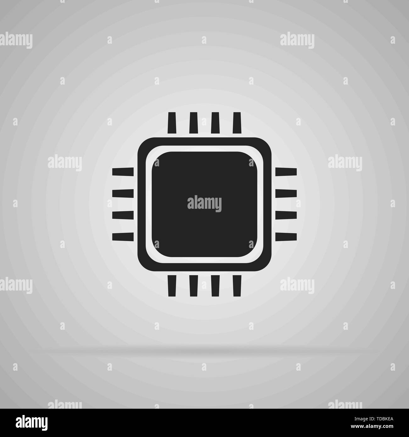 Cpu chip on motherboard vector Black and White Stock Photos & Images ...