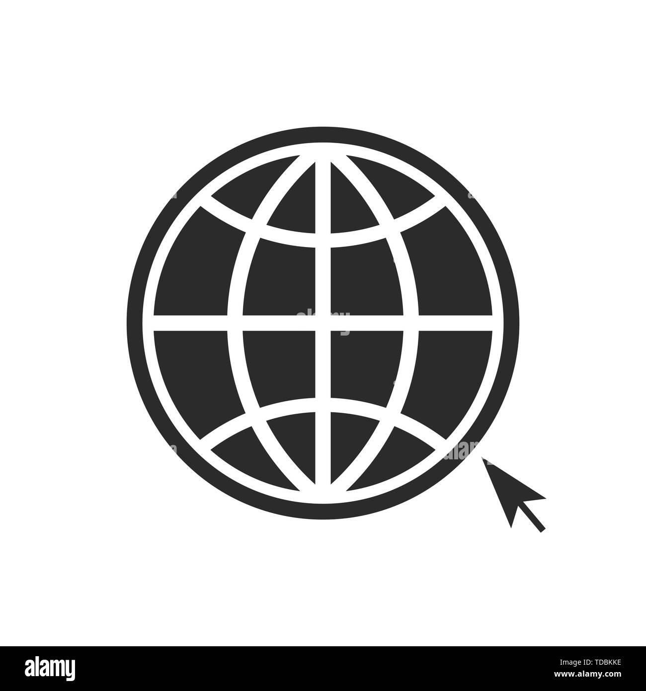 web planet icon with pointer. Vector illustration Stock Vector Image ...
