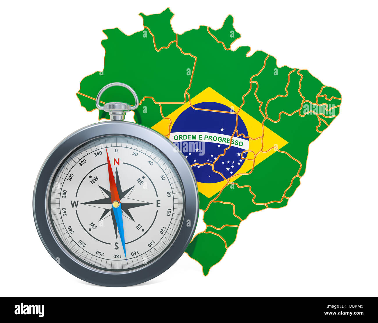 Brazil map compass hi-res stock photography and images - Alamy