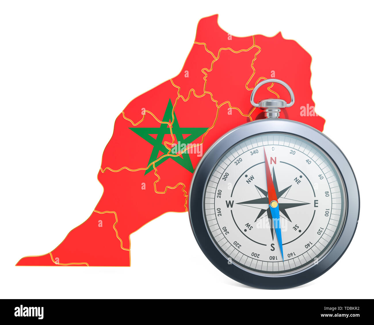 Travel or tourism in Morocco concept. 3D rendering isolated on white ...