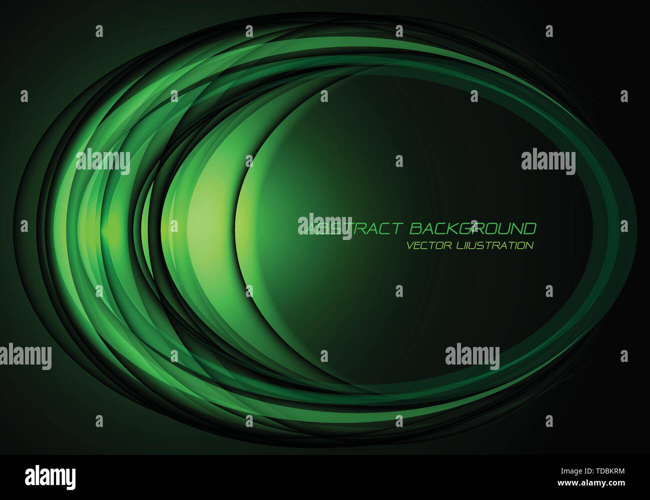 Abstract green light ellipse curve overlap on black design modern ...
