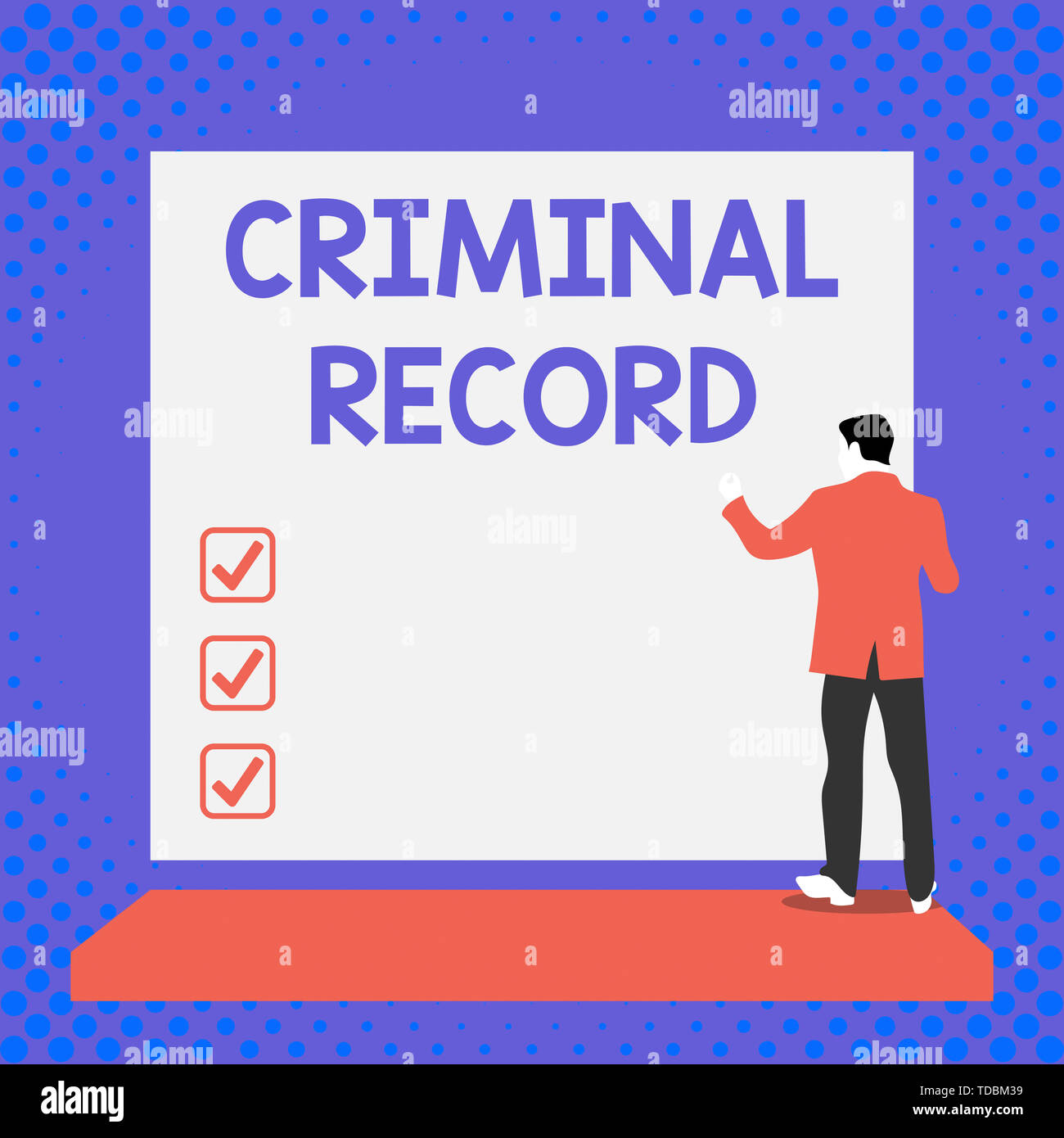 Text sign showing Criminal Record. Business photo text profile of a ...