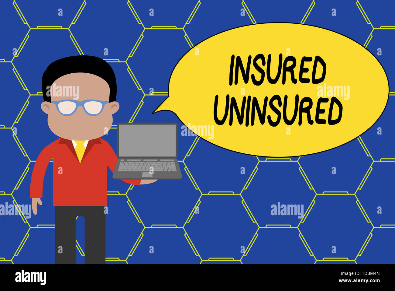 Conceptual hand writing showing Insured Uninsured. Concept meaning ...