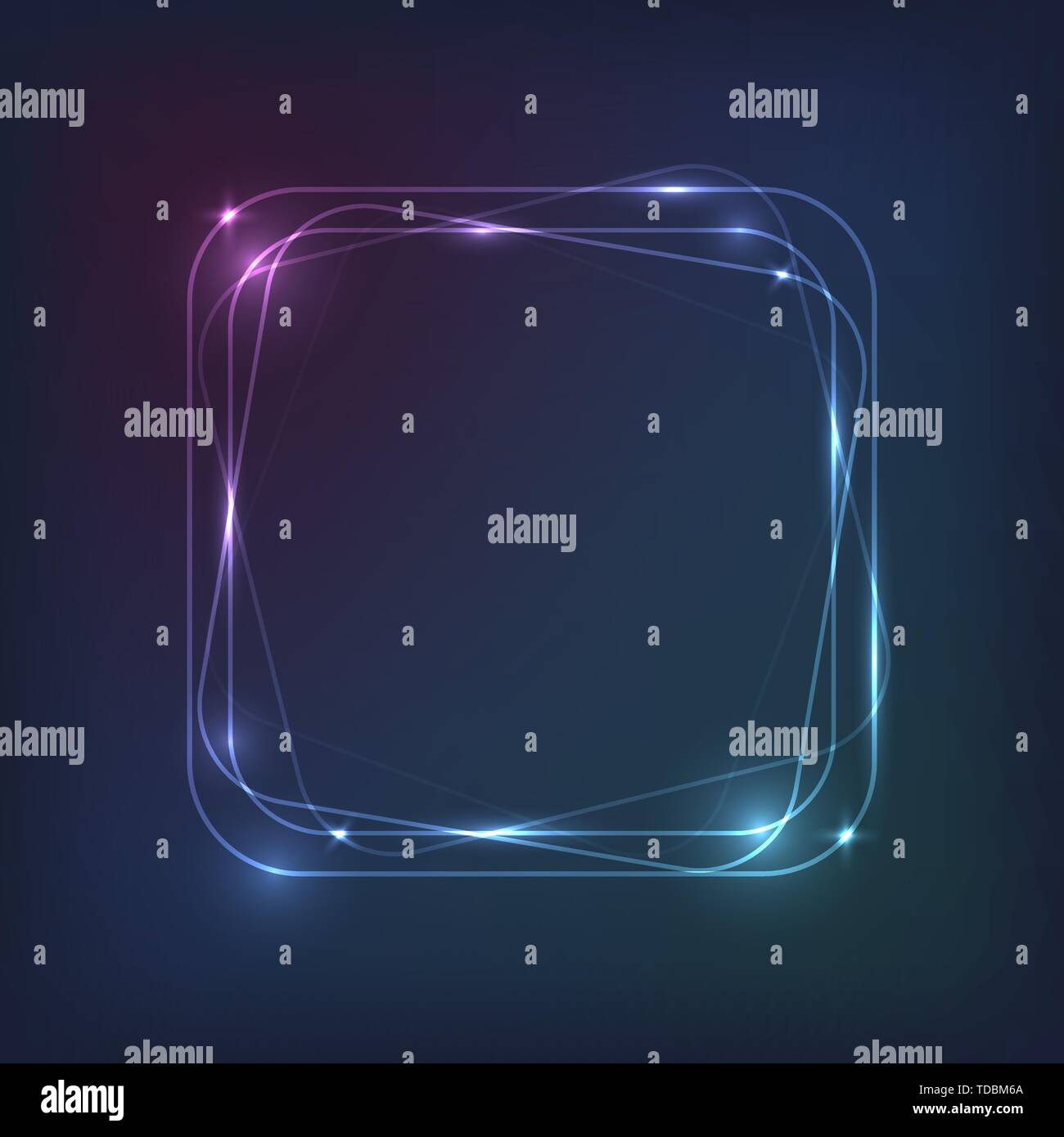 Neon lights abstract background square. Vector illustration Stock ...