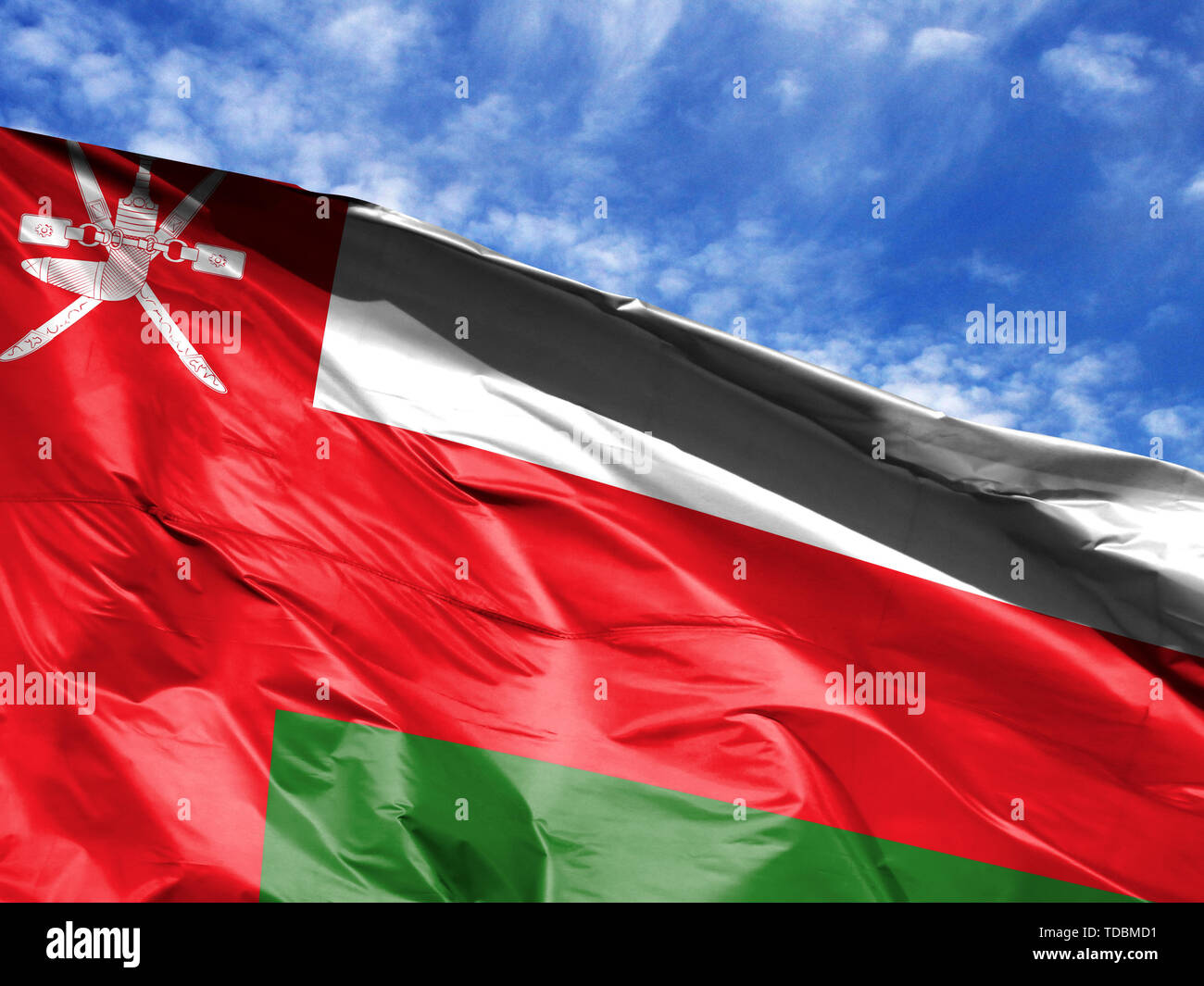 Flag of oman waving at the mast hi-res stock photography and images - Alamy