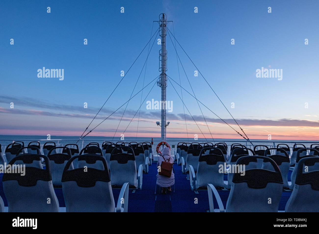 sea ferry mechanical details and antennas Stock Photo - Alamy