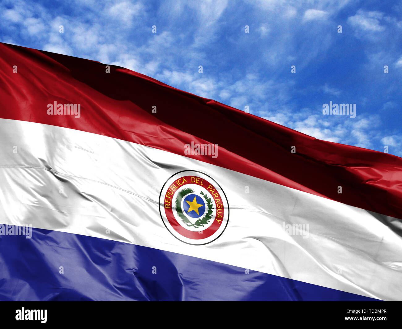 Paraguay flag waving hi-res stock photography and images - Alamy