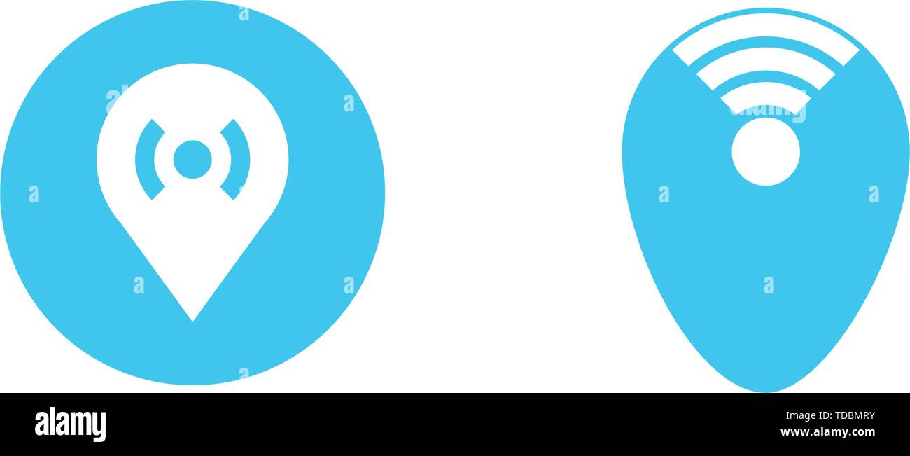 Location and connection icon in flat style. Vector illustration on ...