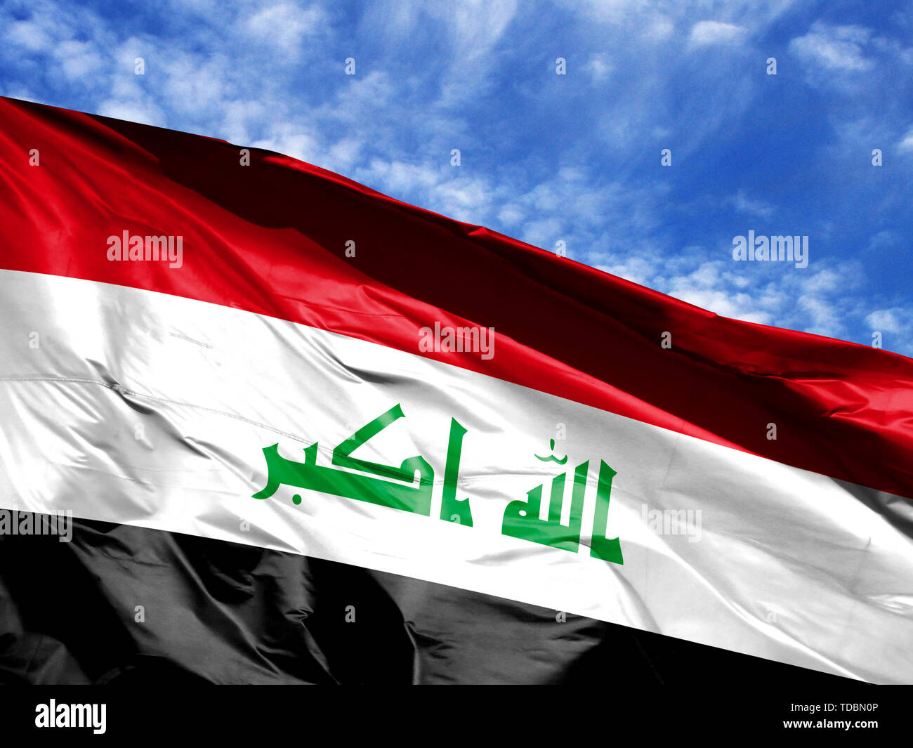 Flag iraq waving wind hi-res stock photography and images - Alamy