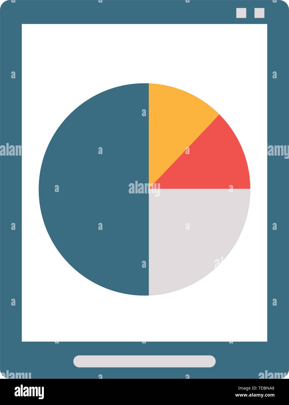 Tablet with statistics pie graph Stock Vector Image & Art - Alamy