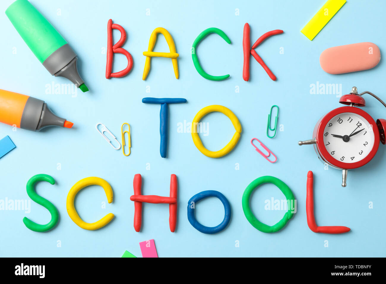 Happy kid with school supplies hi-res stock photography and images - Alamy