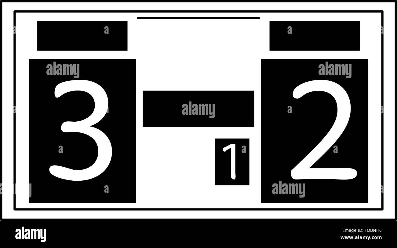 Soccer digital scoreboard sport cartoon isolated in black and white ...