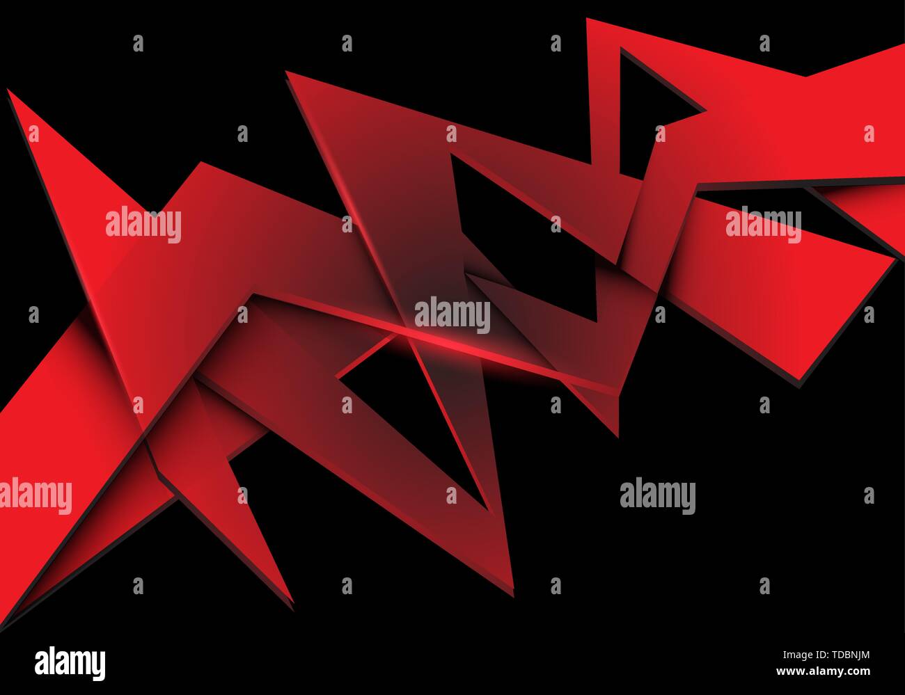 Abstract red polygon overlap on black design modern futuristic background vector illustration ...