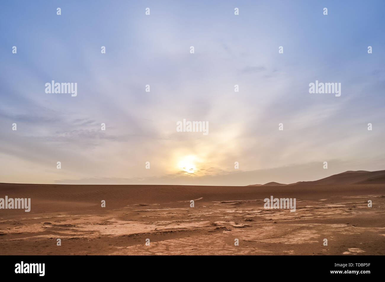 Desert Scenery of Mingsha Mountain, Dunhuang, Gansu Province Stock ...