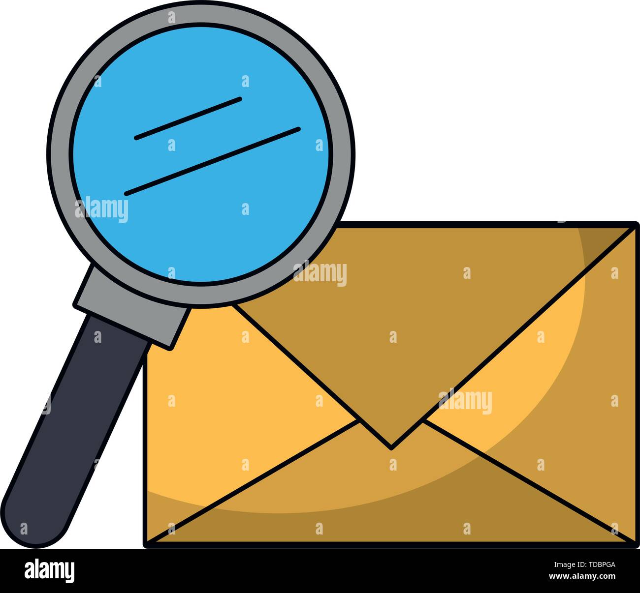 Email and magnifying glass symbols isolated Stock Vector Image & Art ...