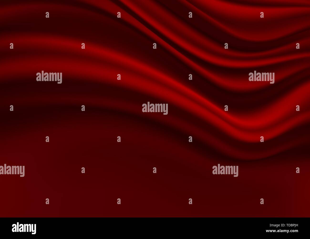 Red fabric curtain wave with black space design modern luxury ...