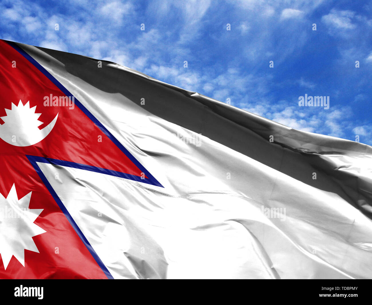 Waving flag of nepal hi-res stock photography and images - Alamy
