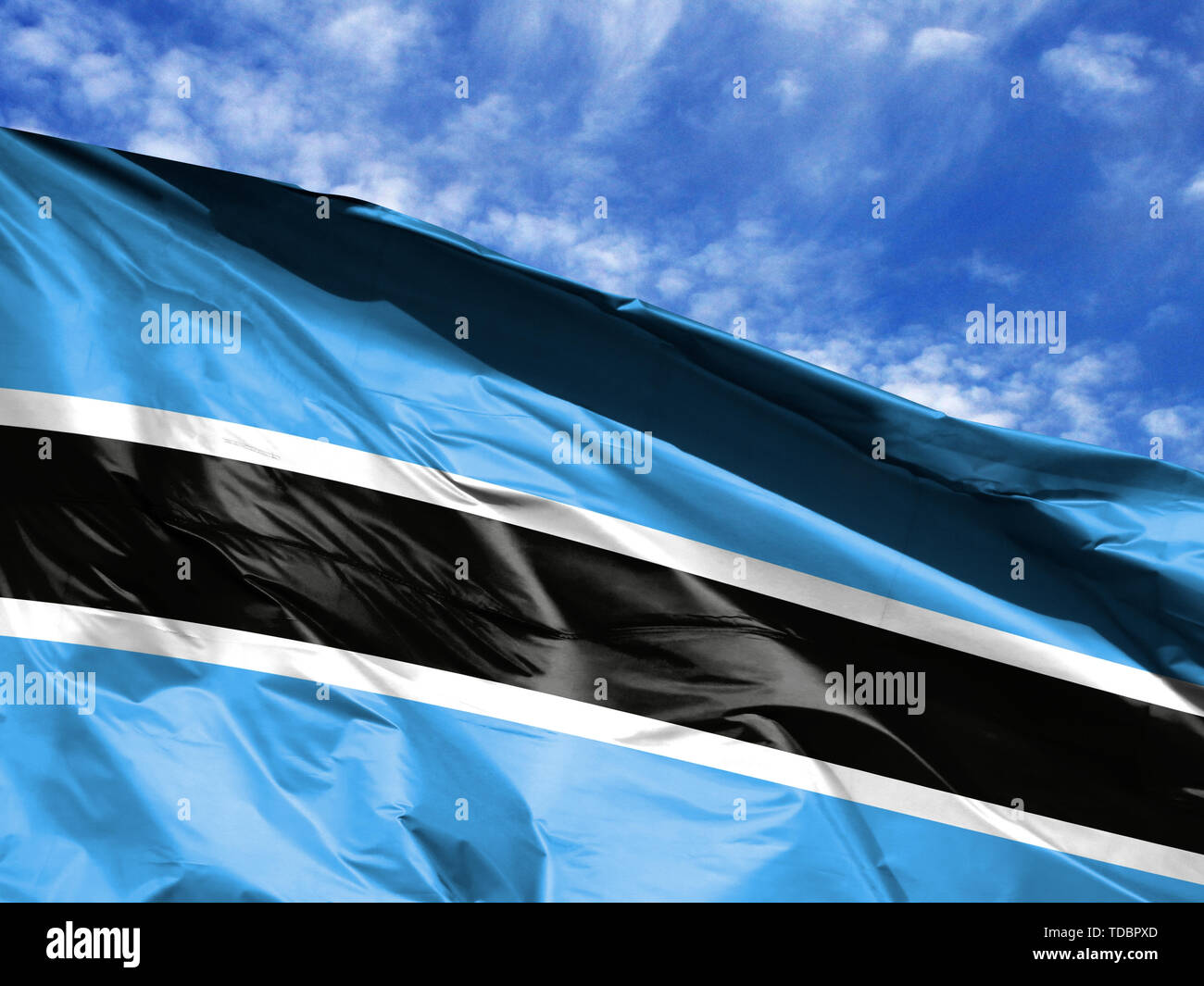 Flag botswana waving wind hi-res stock photography and images - Alamy
