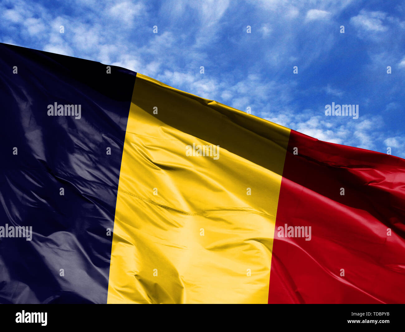 Close up chad flag waving hi-res stock photography and images - Alamy