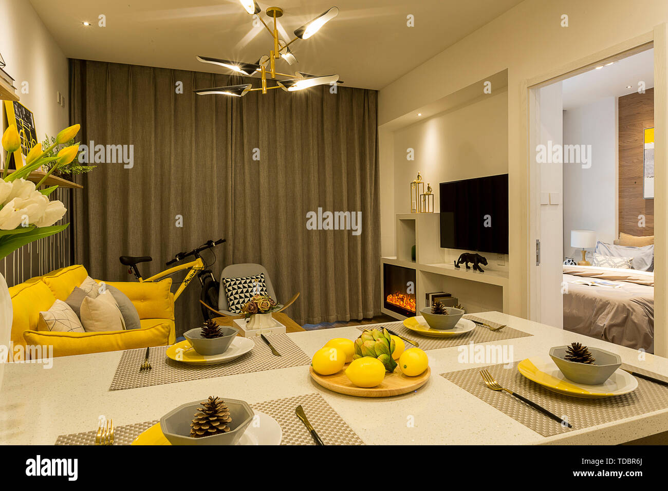 Interior design sample room contact V letter: Cheng730 Stock Photo - Alamy