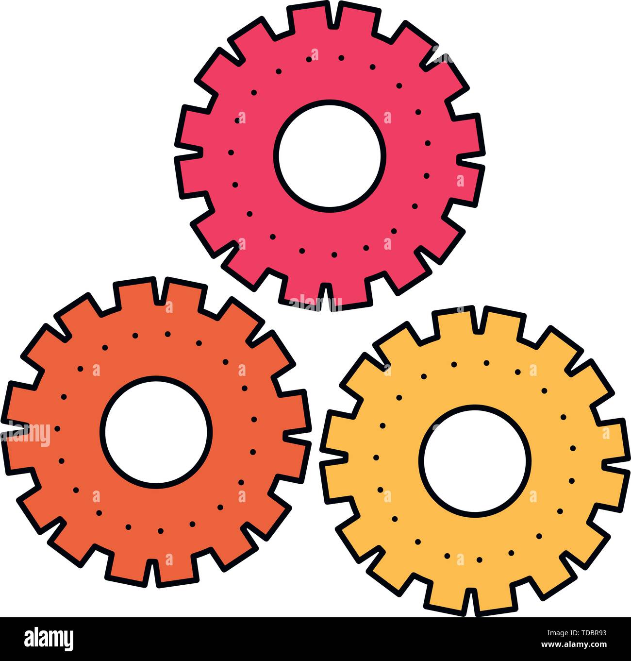 Gears machinery pieces working isolated Stock Vector Image & Art - Alamy