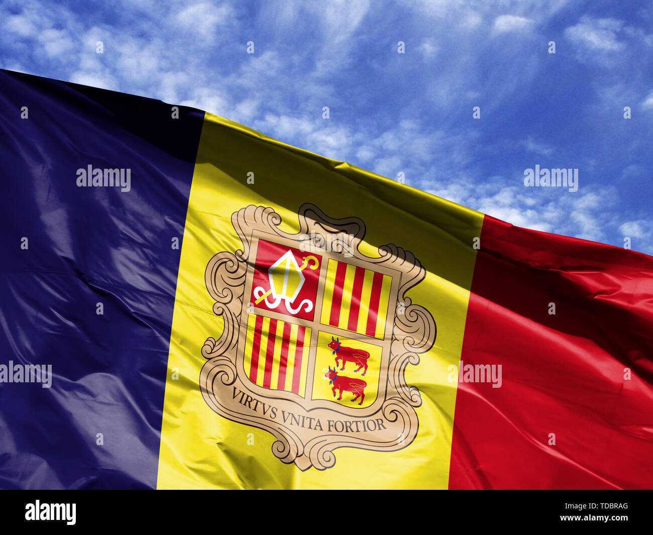 Flag of andorra waving hi-res stock photography and images - Alamy