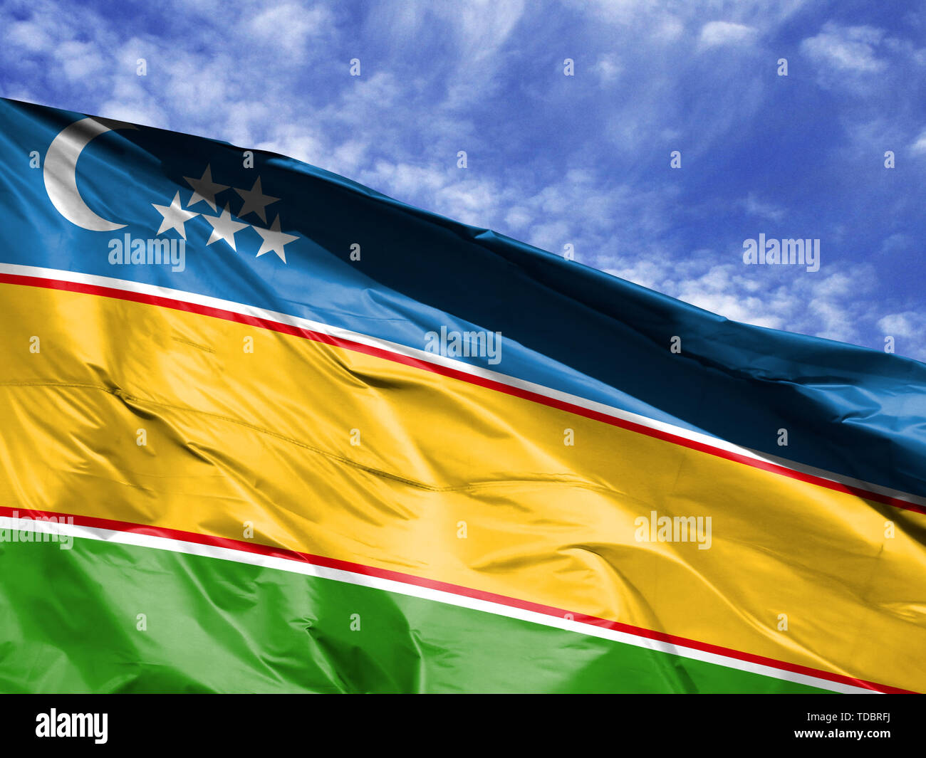 Karakalpakstan flag hi-res stock photography and images - Alamy