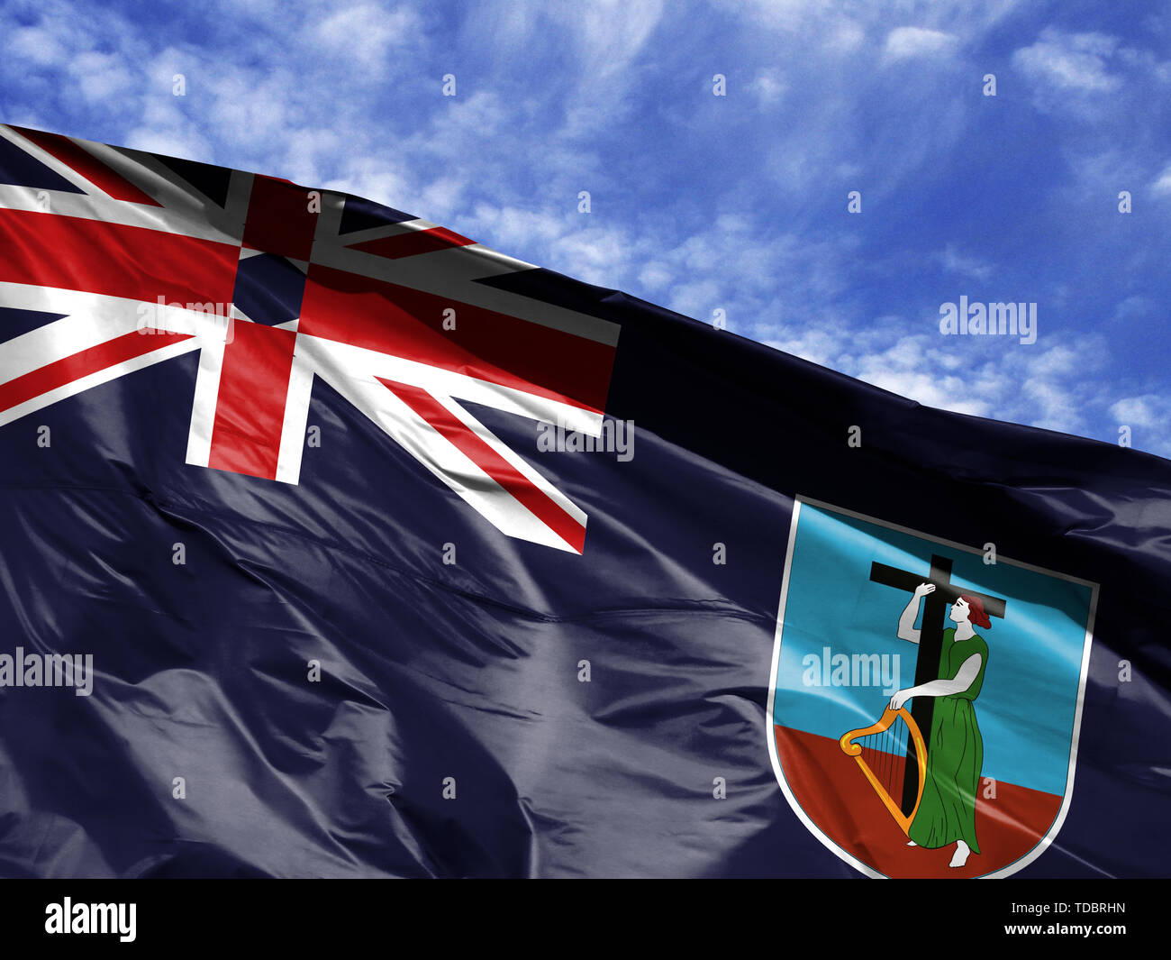 Montserrat flag waving hi-res stock photography and images - Alamy